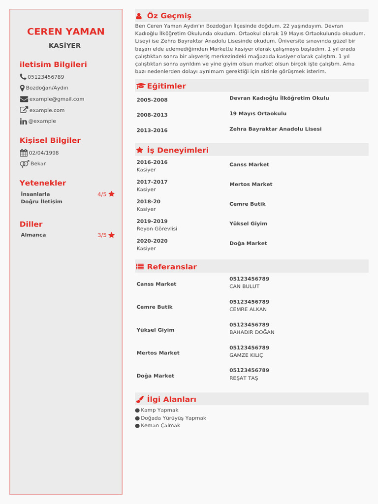 Örnek CV 29 cv17-1 | PDF