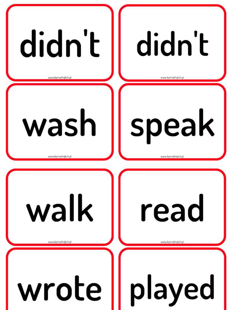 Past Simple Flashcards | PDF