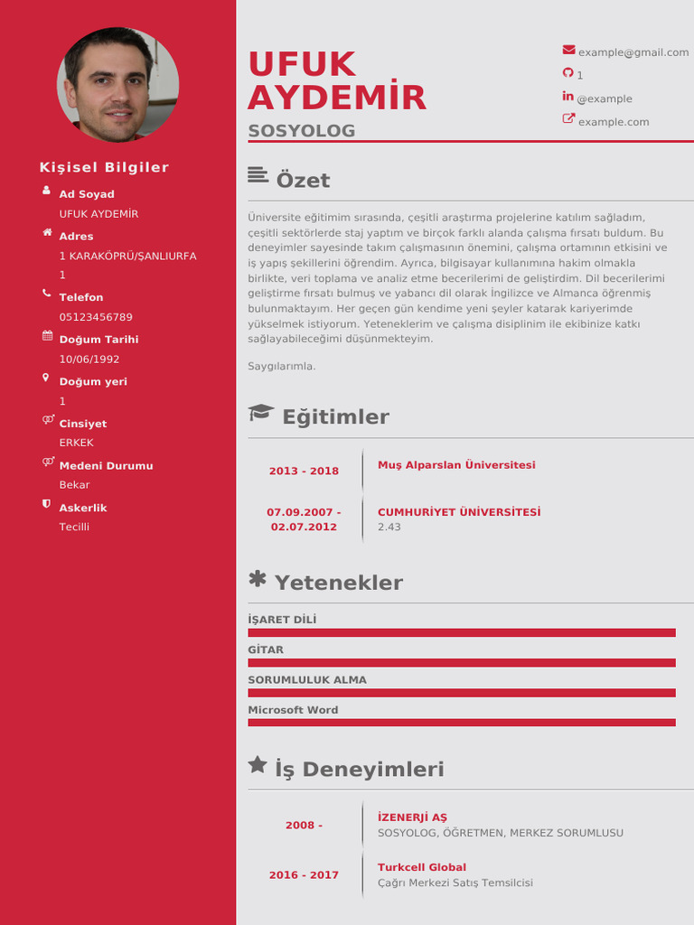 Cvlazim.net Örnek CV (9) | PDF