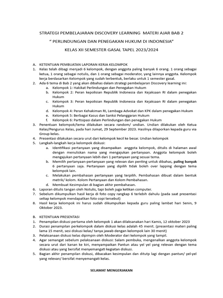 Kerja Kelompok-Strategi Pembelajaran Bab 2 Uud Nri 1945 | PDF Kerja Kelompok-Strategi Pembelajaran Bab 2 Uud Nri 1945 | PDF