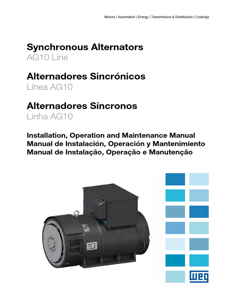 WEG Synchronous Alternators Ag10 Line 12638144 Manual English DC | PDF
