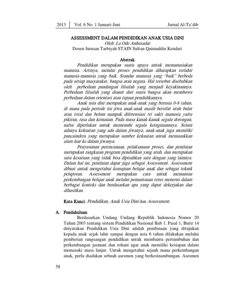ASESMEN PAUD | PDF