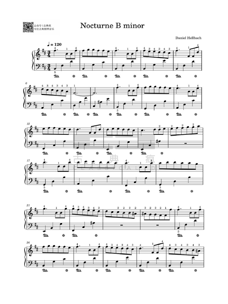 Nocturne in B Minor - Daniel Hellbach | PDF