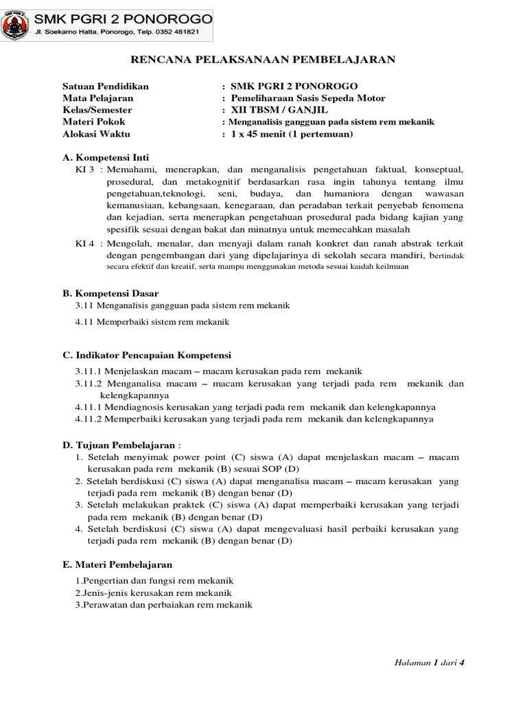 menganalisis-gangguan-pada-sistem-rem-mekanik | PDF