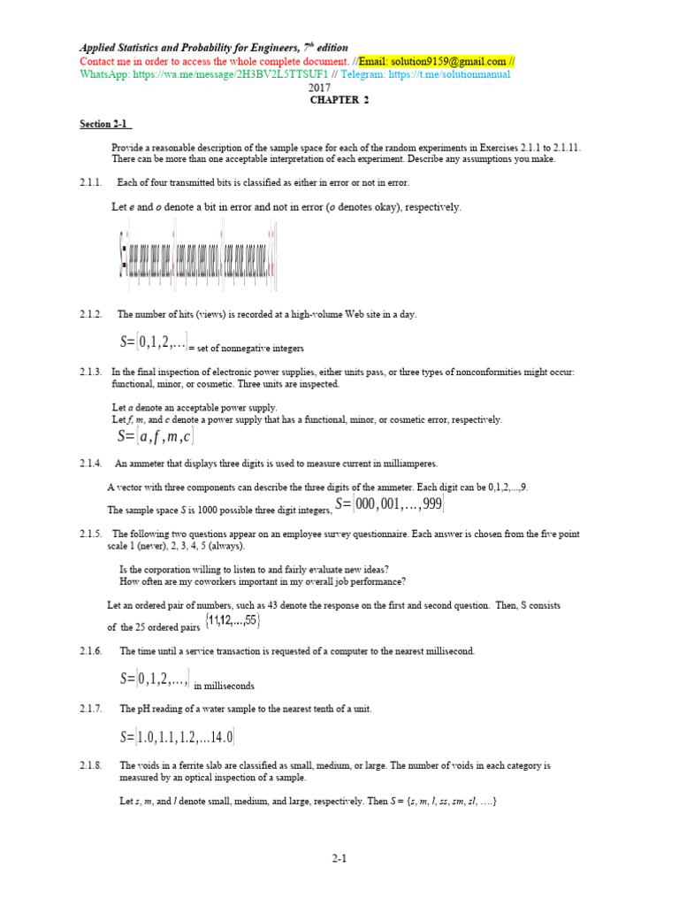 Solution Manual For Applied Statistics and Probability For Engineers ...