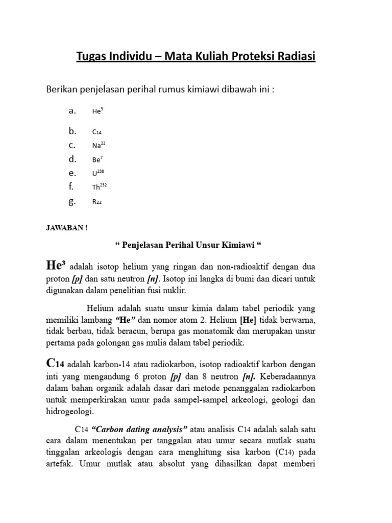 Penjelasan Unsur Kimia dan Isotop | PDF | Sains & Matematika