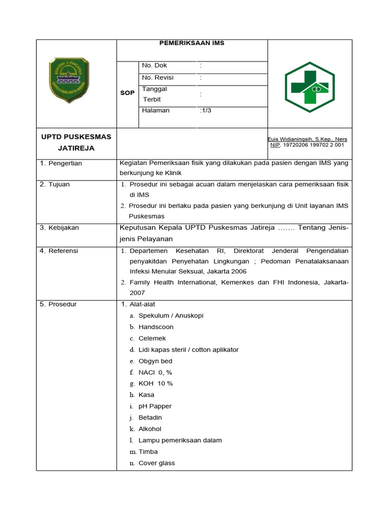 SOP PEMERIKSAAN IMS FIX | PDF
