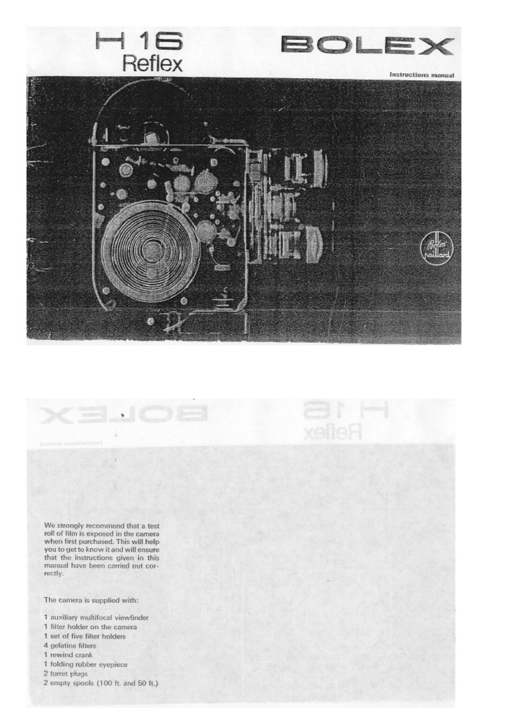 h16 Reflex Bolex Manual Lores | PDF
