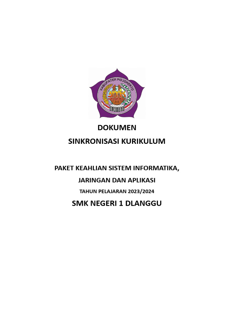 Dokumen Sinkronisasi Kurikulum - Sija | PDF Dokumen Sinkronisasi Kurikulum - Sija | PDF