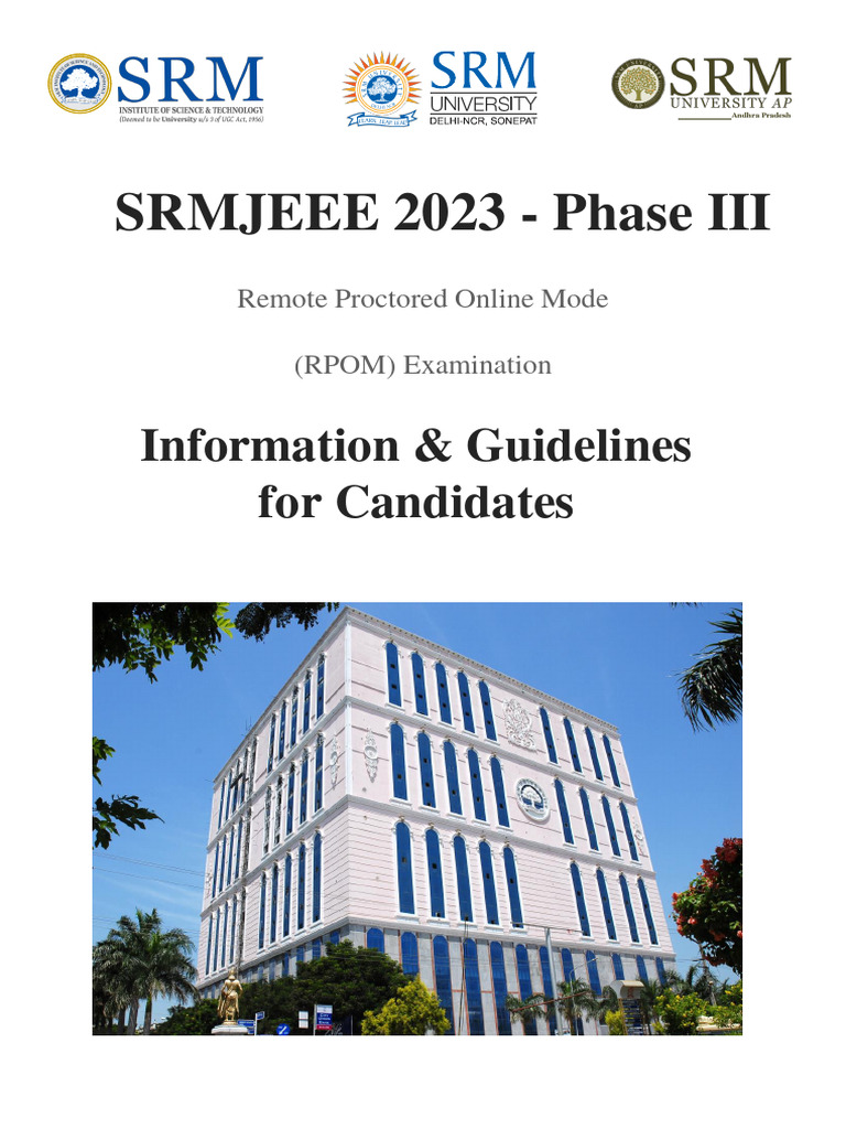 Srmjeee Phase 3 Instructions Manual | PDF