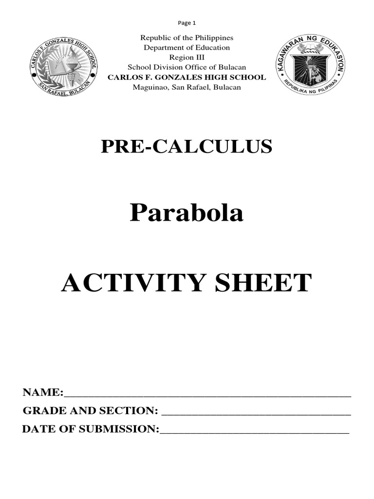 Activity-Sheet-Pre-Calculus-Week-2 | PDF | Classical Geometry | Geometry