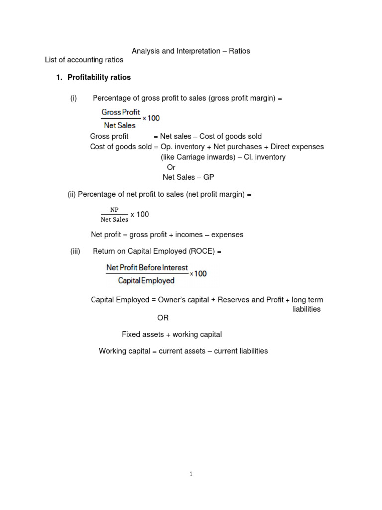 ig ratios formula | PDF