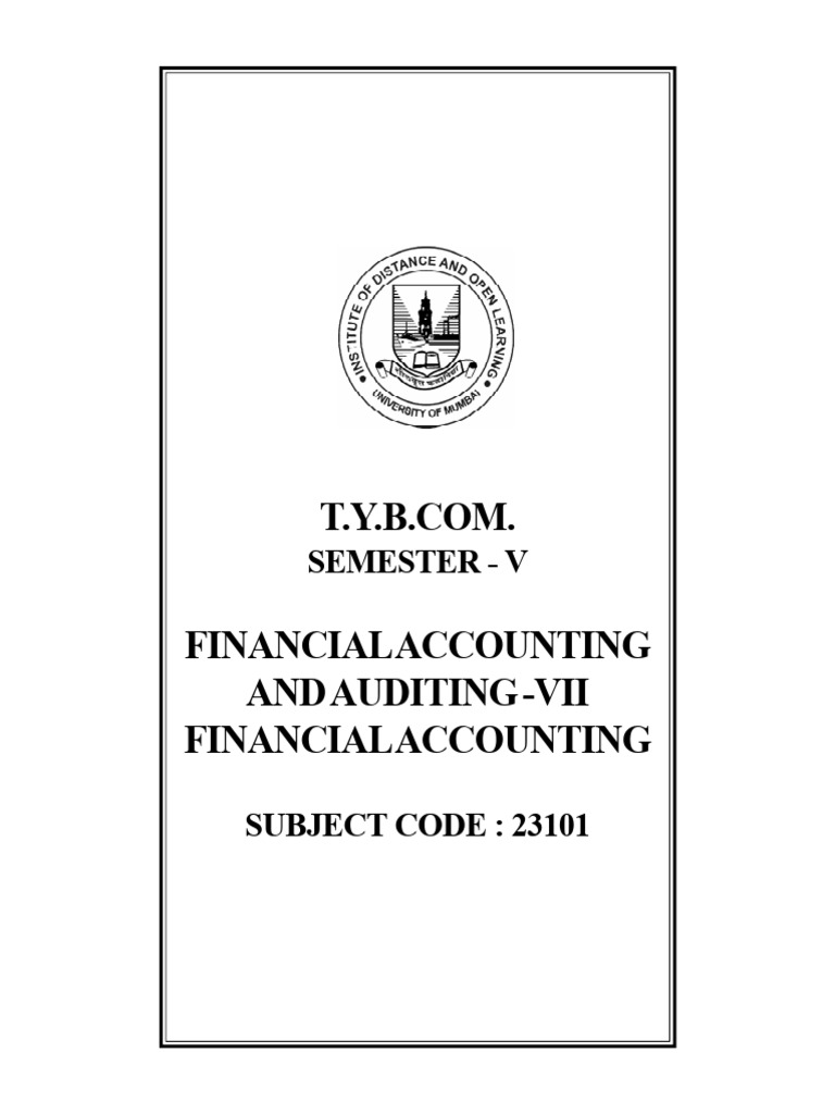 TYBCOM SEM 5 Financial-Accounting-and-Auditing-Paper-VII | PDF