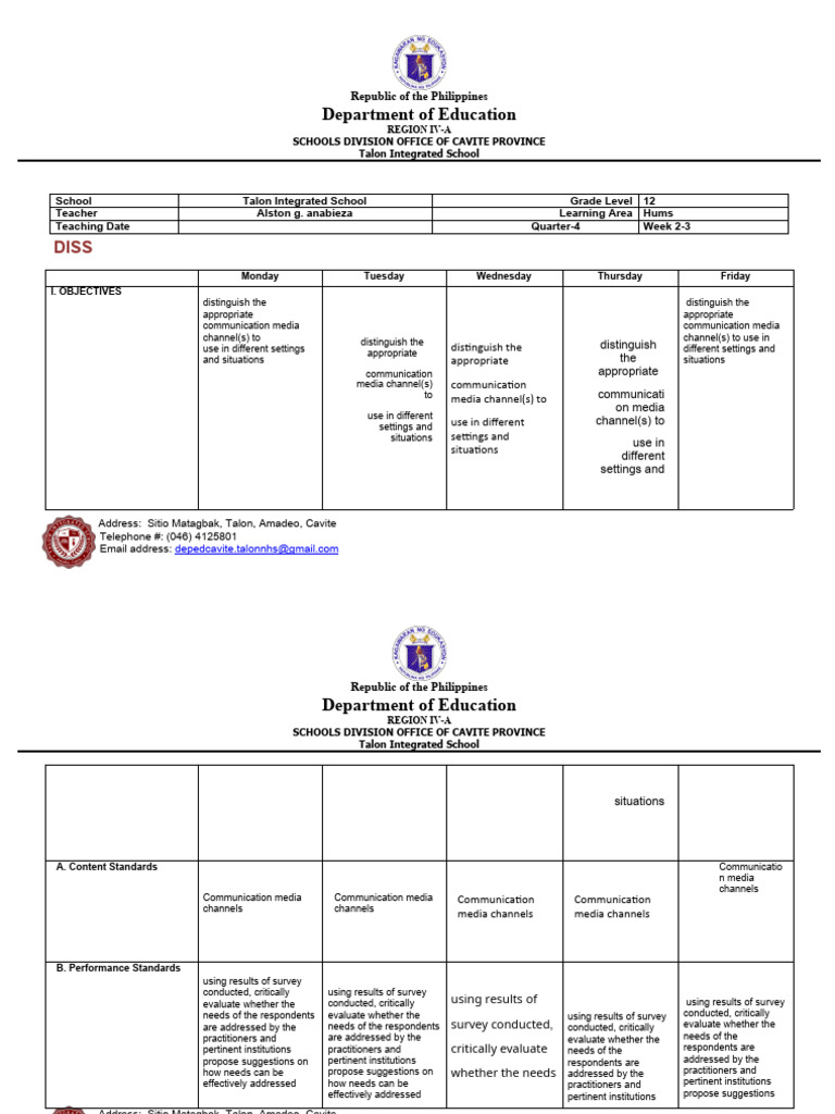 Week 2-3 Communication Media Lesson | PDF