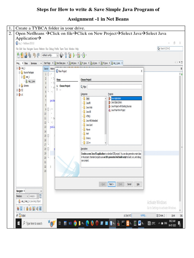 Final Steps (Assi-1,2,3,4,5) | PDF | Net Beans | Applications & Software