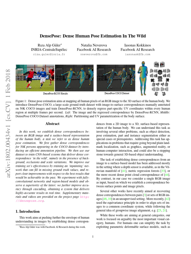 Densepose: Dense Human Pose Estimation in The Wild | PDF | Image Segmentation | Applied Mathematics