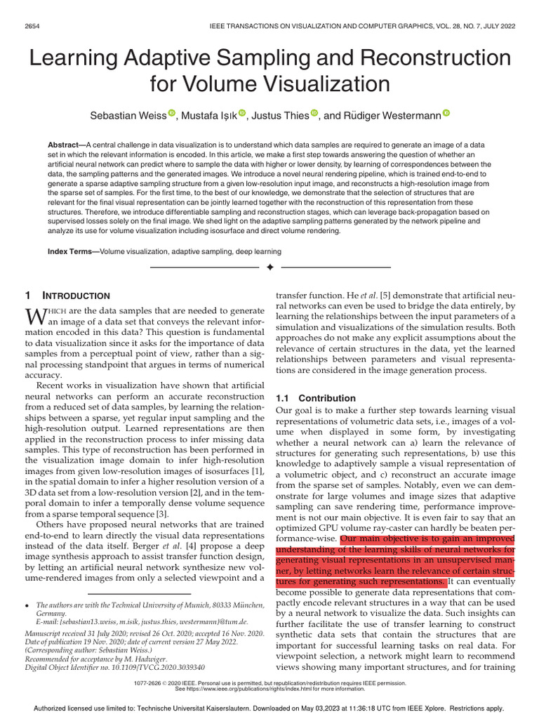 Learning Adaptive Sampling and Reconstruction For Volume Visualization ...