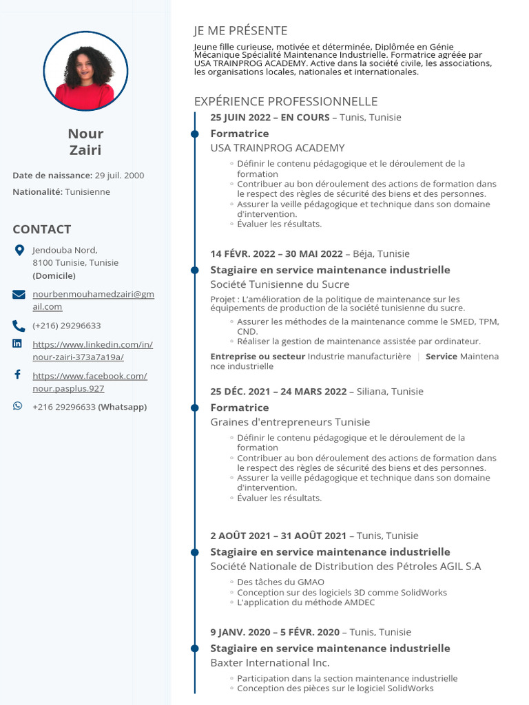 CV - Nour Zairi Général | PDF