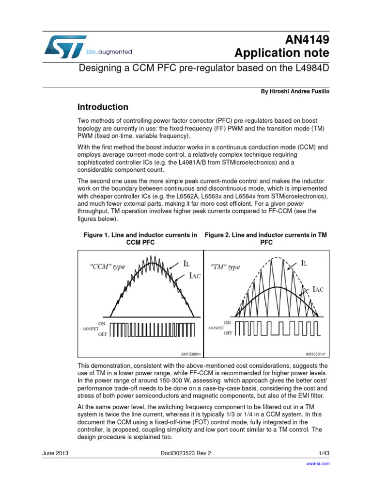 An4149 Designing A CCM PFC Preregulator Based On The l4984d ...