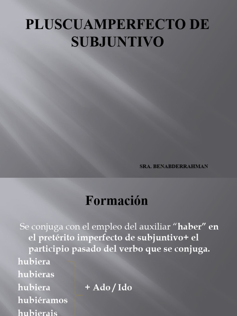 Pluscuamperfecto de Subjuntivo | PDF