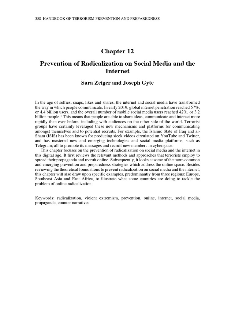 Prevention of Radicalization on Social Media | PDF