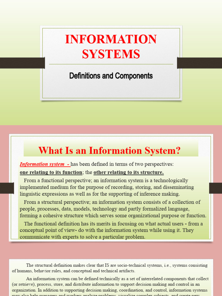 Understanding Information Systems Components | PDF
