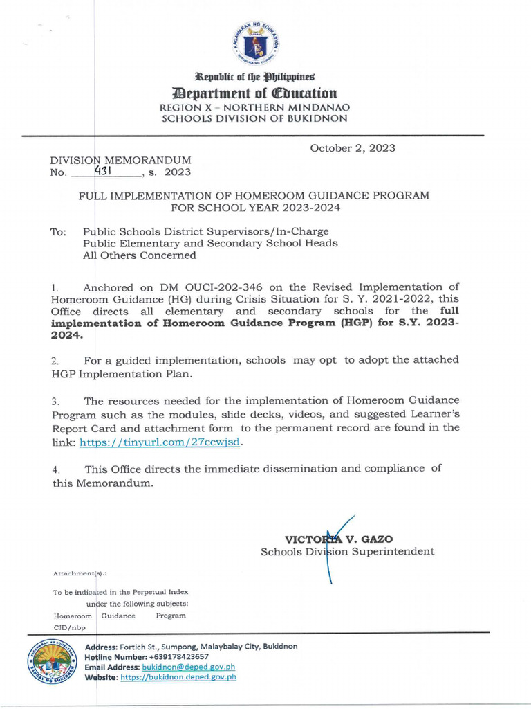 DM No. 431 S. 2023 | PDF DM No. 431 S. 2023 | PDF