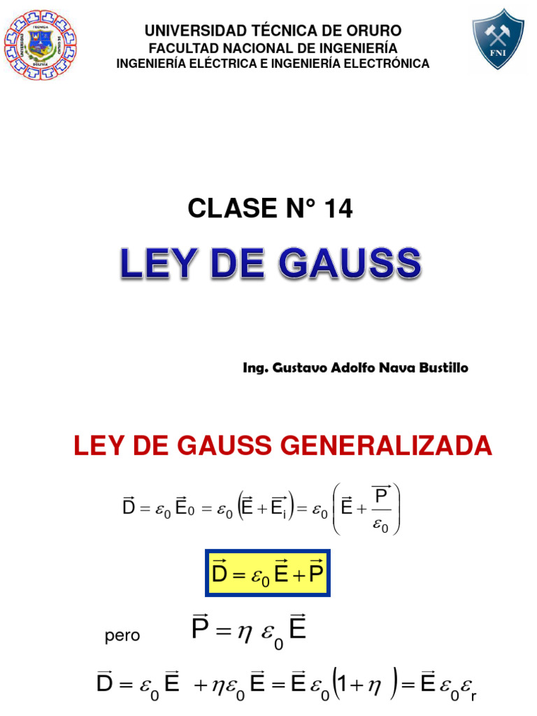 Clase #14 Ley de Gauss Generalizada | PDF