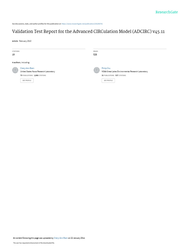 Validation Test Report For The Advanced CIRCulatio | PDF