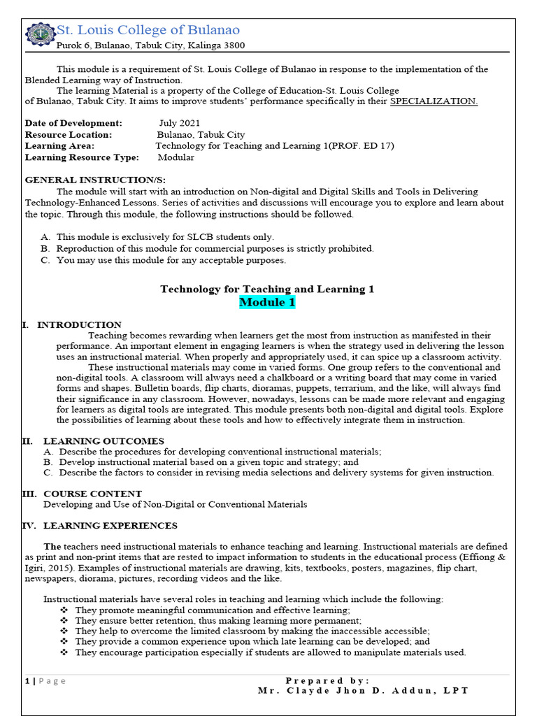Final Modules in TTL1 | PDF