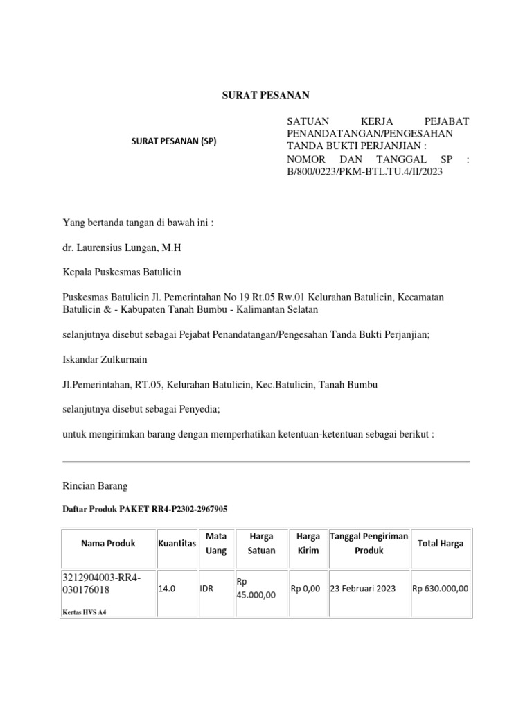 Kontrak E-Katalog ATK Feb 2023 | PDF