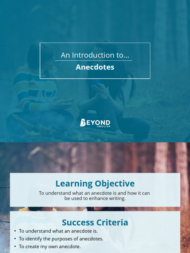 An Introduction To Anecdotes Powerpoint | PDF
