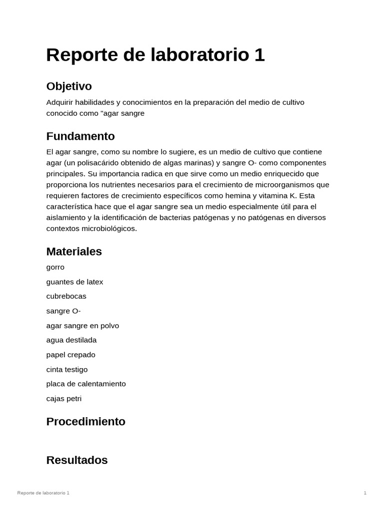 Reporte De Laboratorio 1 Pdf