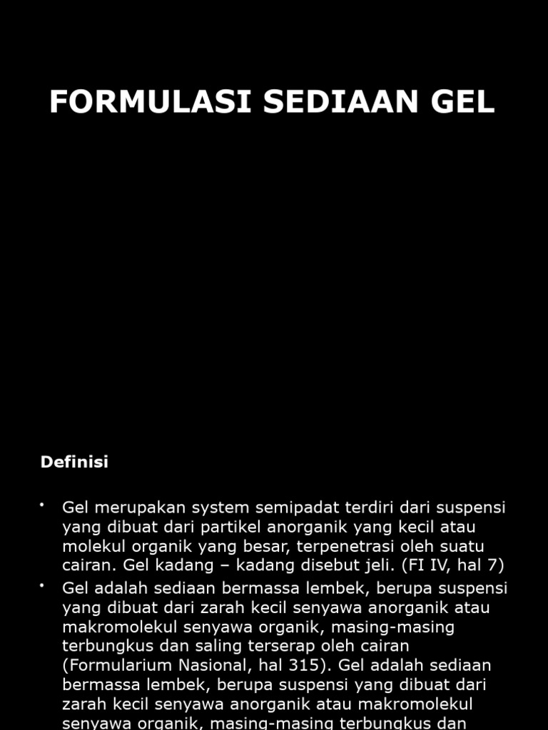 Panduan Lengkap Formulasi Gel | PDF