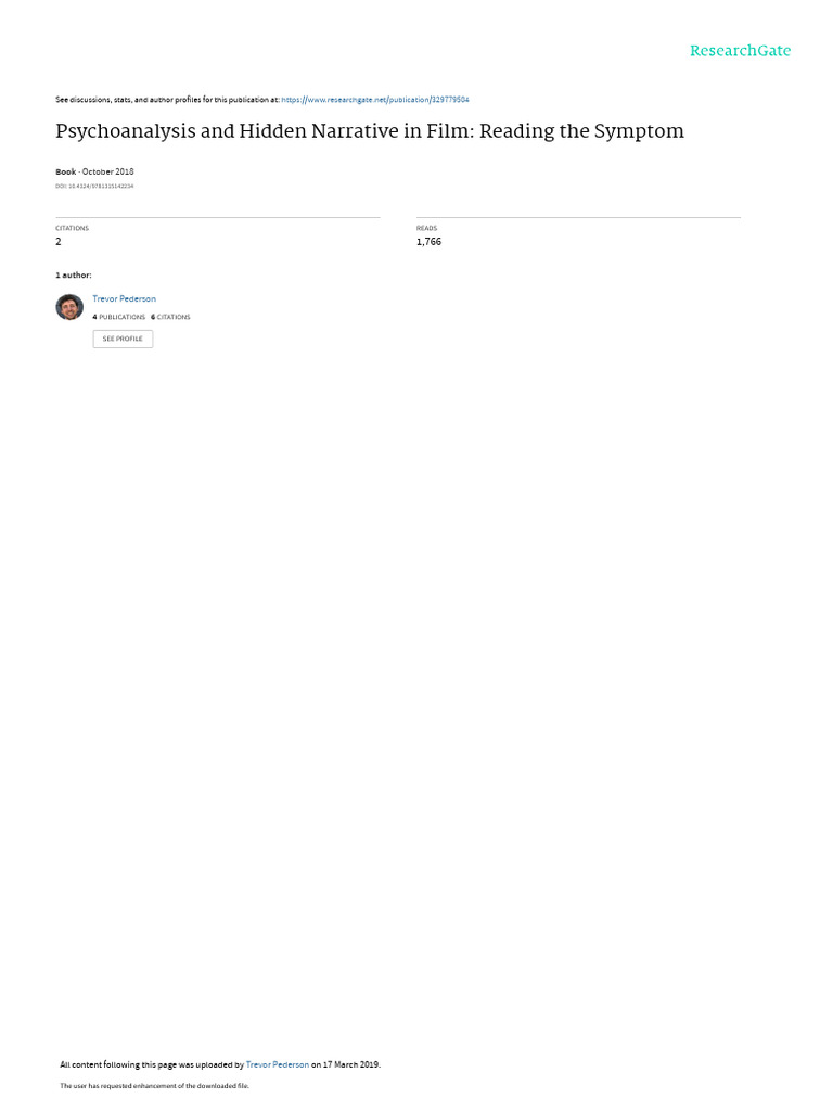 Psychoanalysis and Hidden Narrative in Film Readin | PDF | Philosophy | Self-Improvement