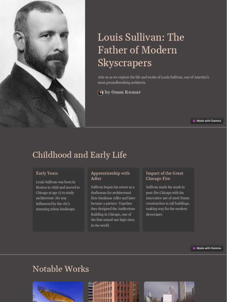 Louis Sullivan the Father of Modern Skyscrapers | PDF