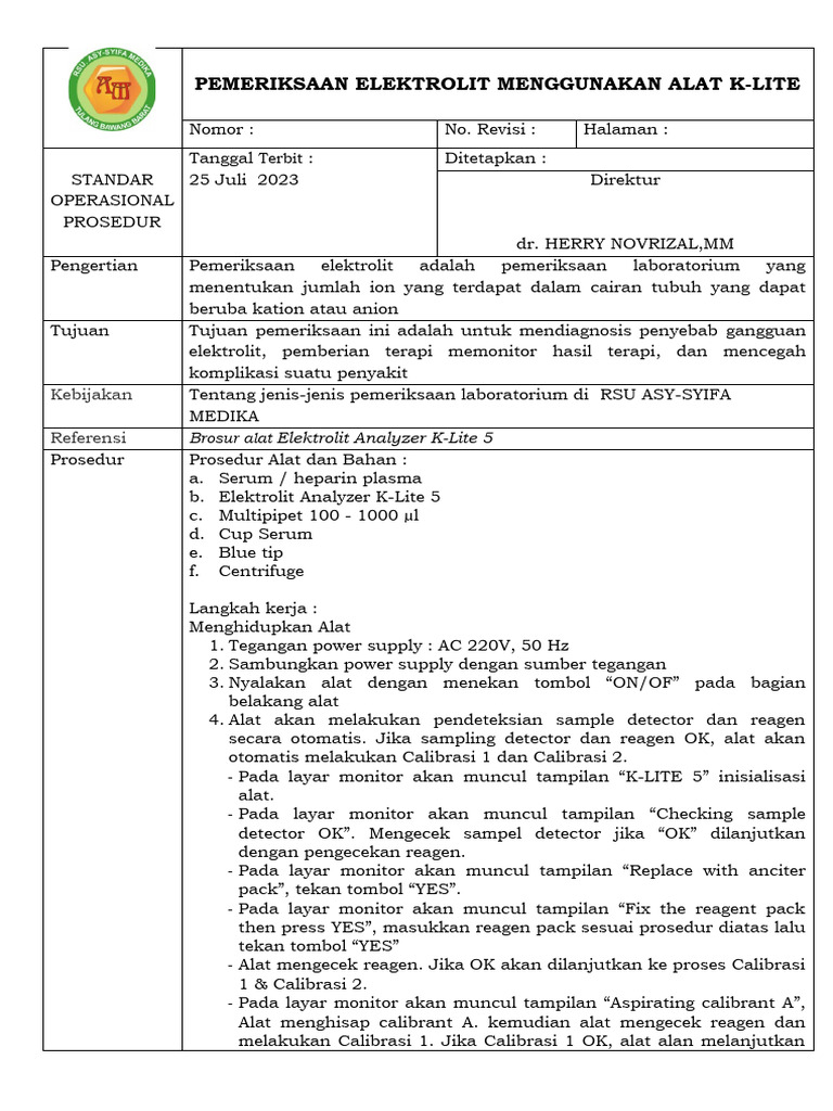 Sop Agd Dan Elektrolit | PDF
