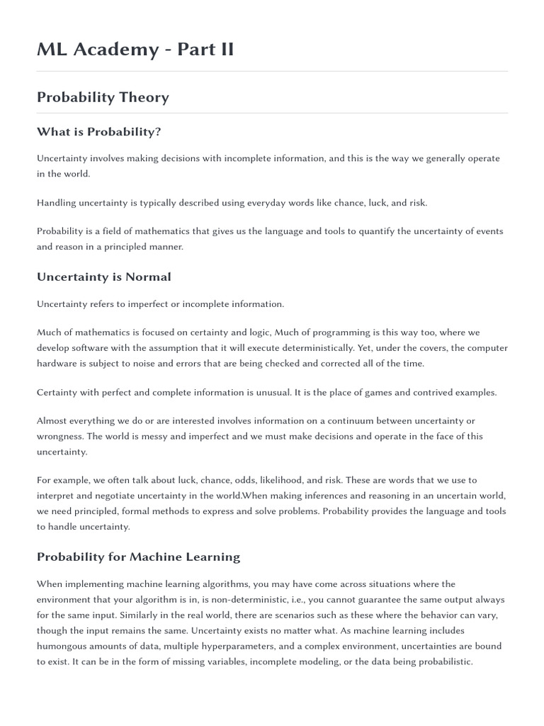 ML Academy - Part II | PDF