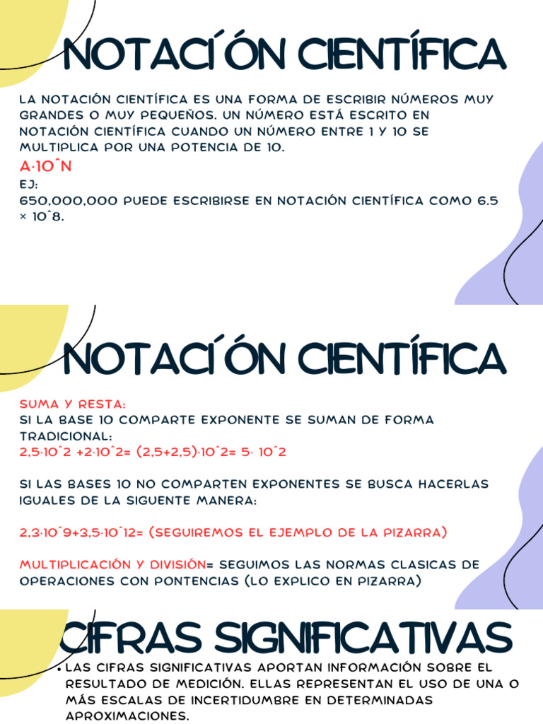 Notaci Ón Científica | PDF