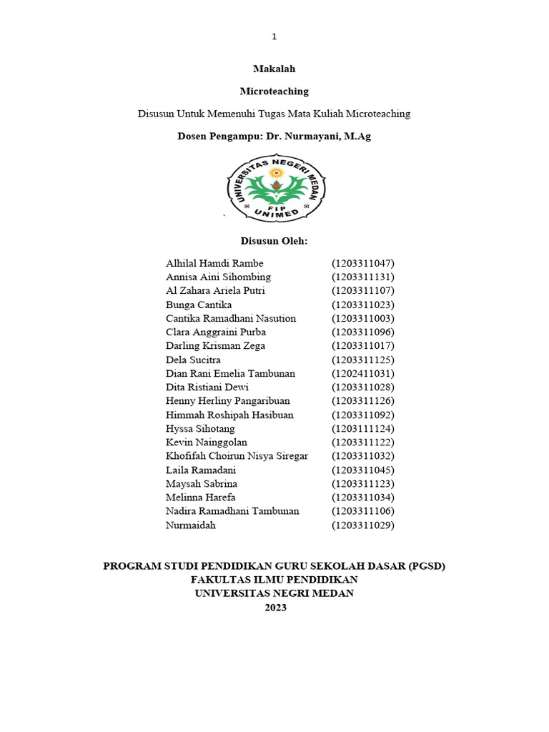 Makalah Microteaching Kel 1 | PDF