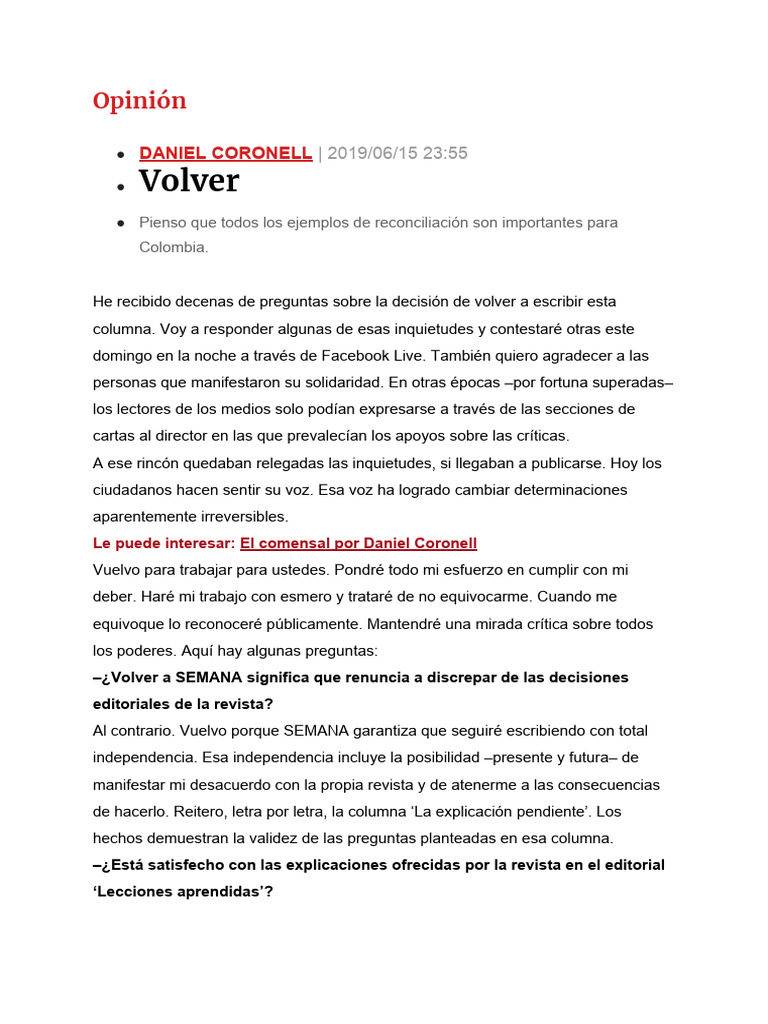 Columna de Daniel Coronell | PDF