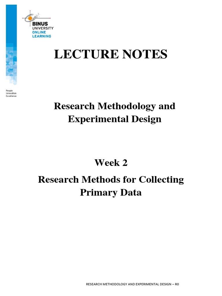 20221114054025_LN02 - Research Methods for Collecting Primary Data | PDF
