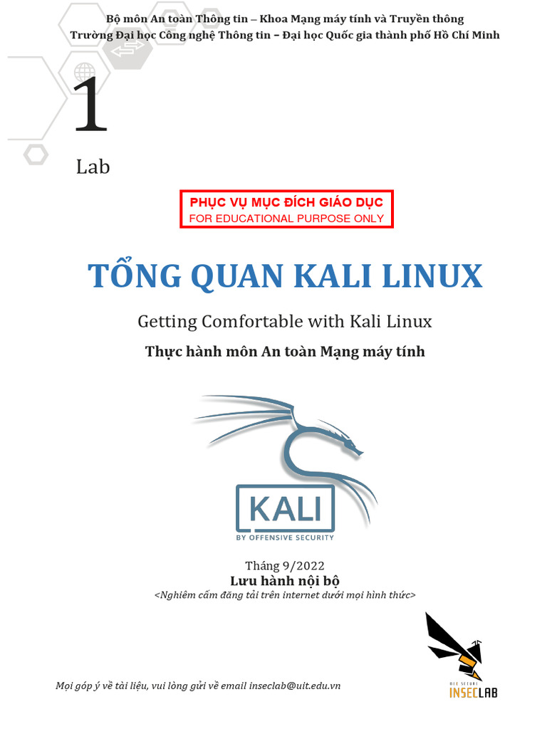 Lab 1 - Getting Comfortable With Kali Linux (2) | PDF