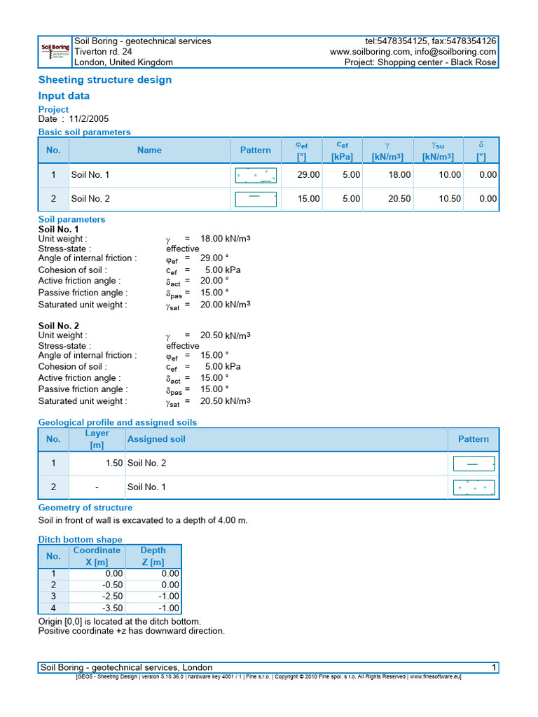 Sheeting Design Sample Report | PDF