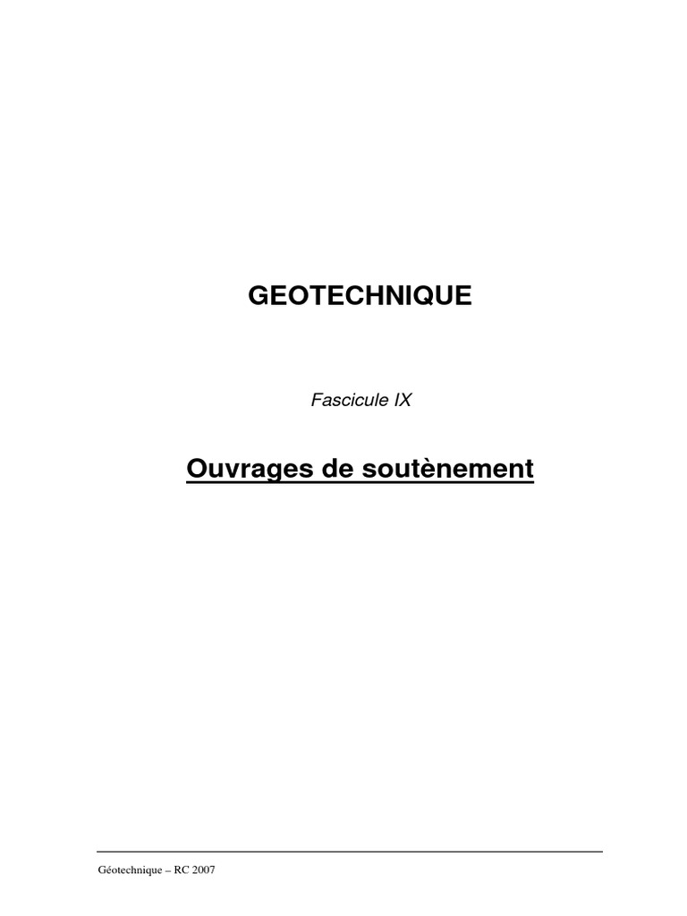 Fasc.9 - OUVRAGES DE SOUTENEMENT | PDF