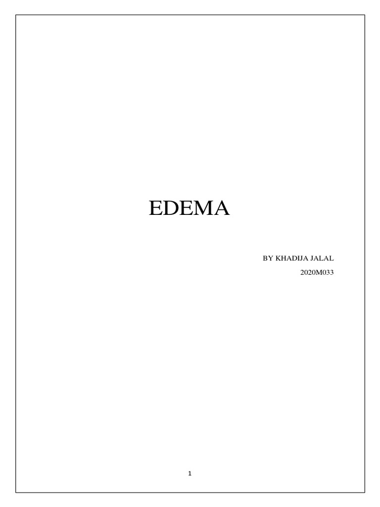 Edema Pdf Science Mathematics