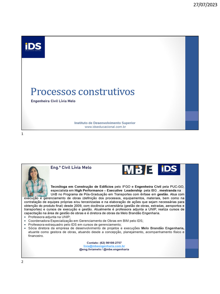 Processos Construtivos | PDF