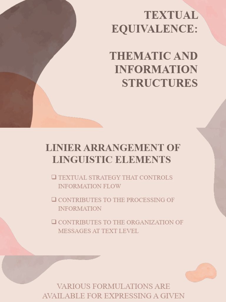 Group 4 Textual Equivalence Thematic and Information Structures | PDF