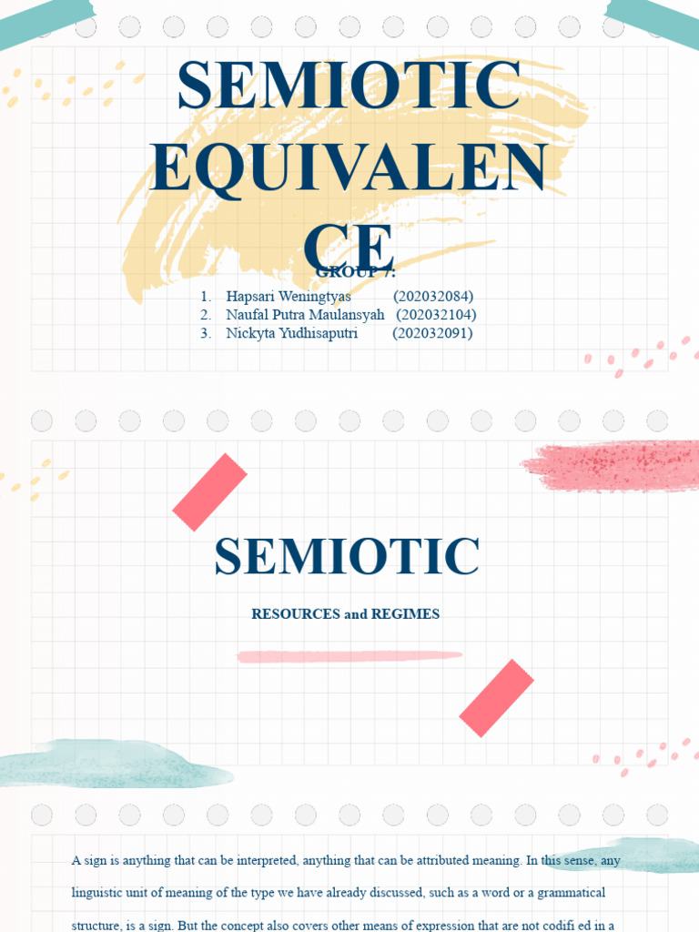 Group 7 - Semiotic Equivalence | PDF