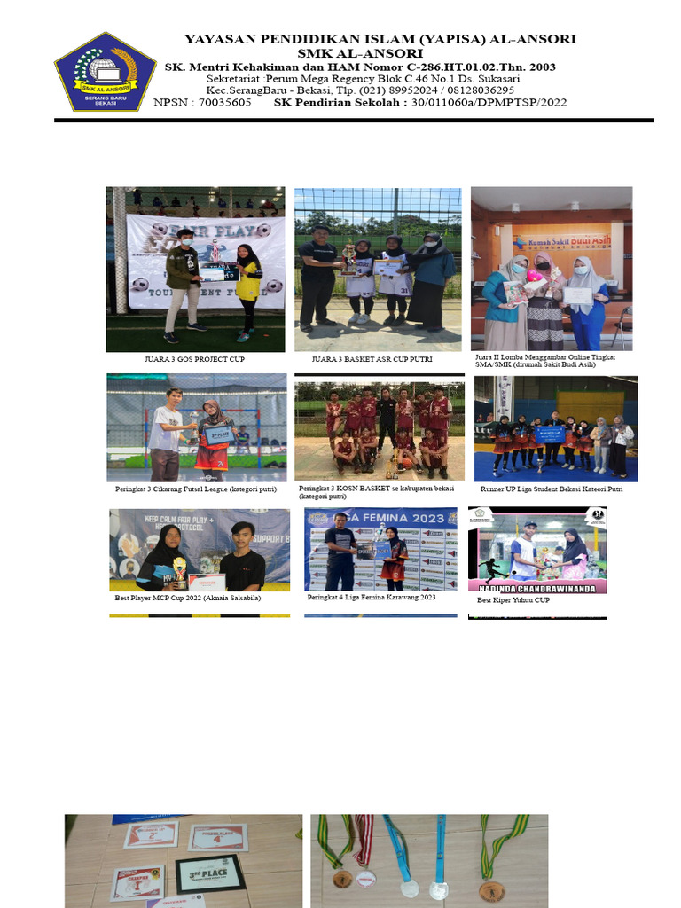 Sertifikat Prestasi Foto Piagam Piala Medali | PDF